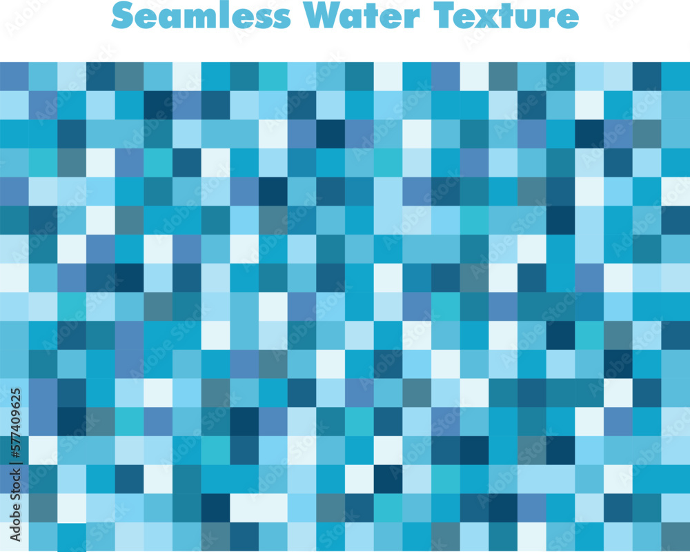 Vetor de seamless pixelated water texture mapping background for ...