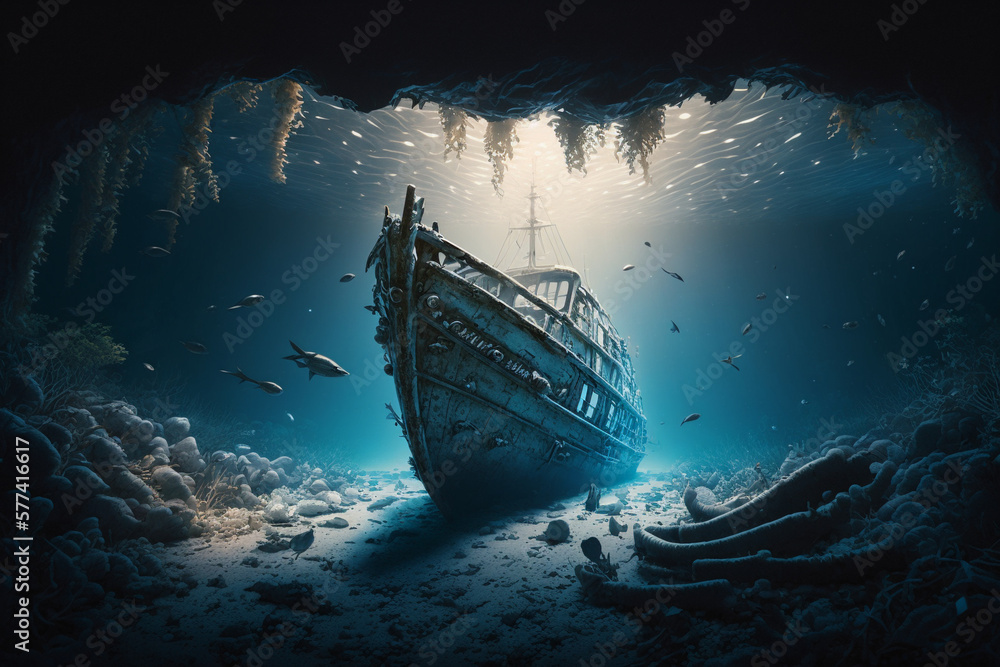 Underwater Shipwreck Wallpaper