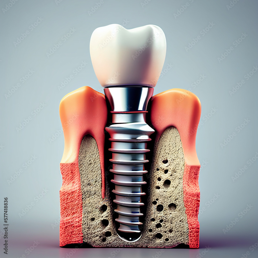 Photo & Art Print dental implant in 3d model, generative ai., SMPTY