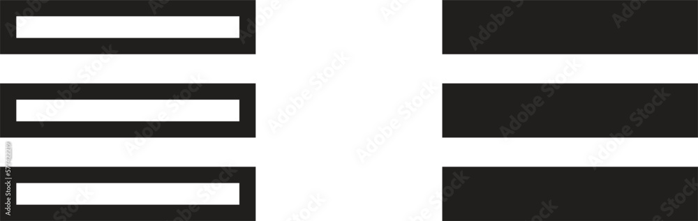 Three horizontal lines icon, menu icon simple trendy flat style line ...