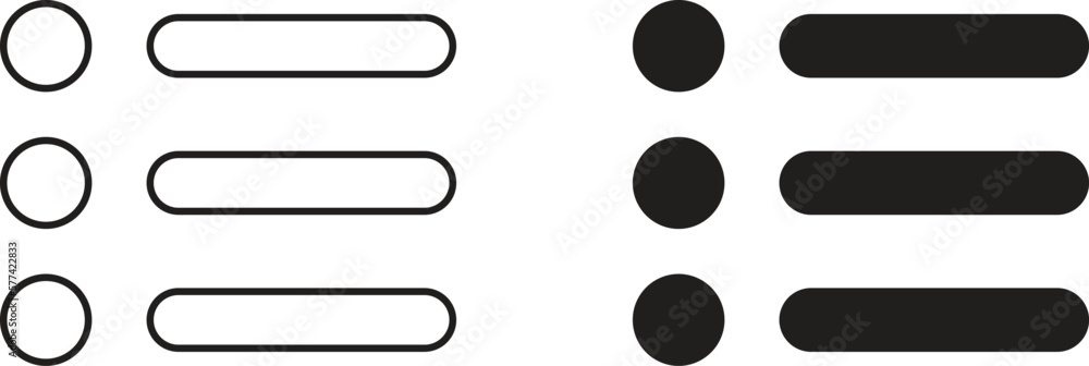 Three horizontal lines icon, menu icon simple trendy flat style line ...