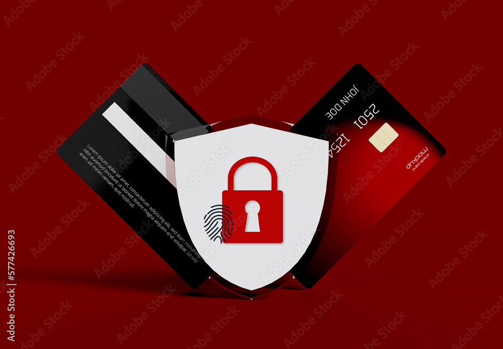 Credit Card with Security Concept Mockup Stock Template | Adobe Stock