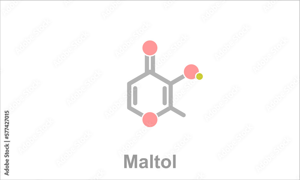 Simplified scheme of the maltol molecule. Stock Vector | Adobe Stock