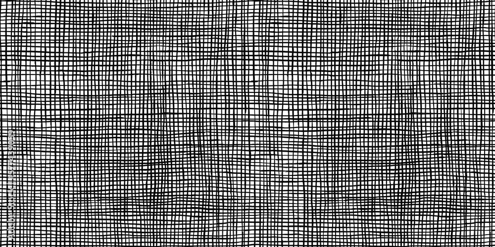 Seamless abstract hand drawn woven striped checker mesh doodle drawing ...