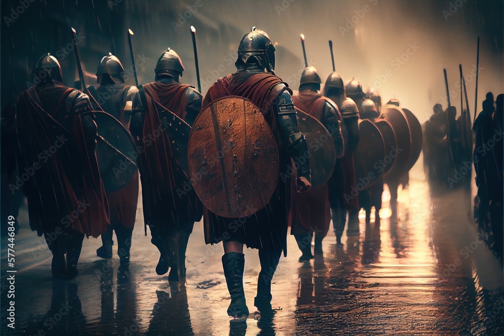 Medieval formidable knights prepare for historical battle. A historical ...