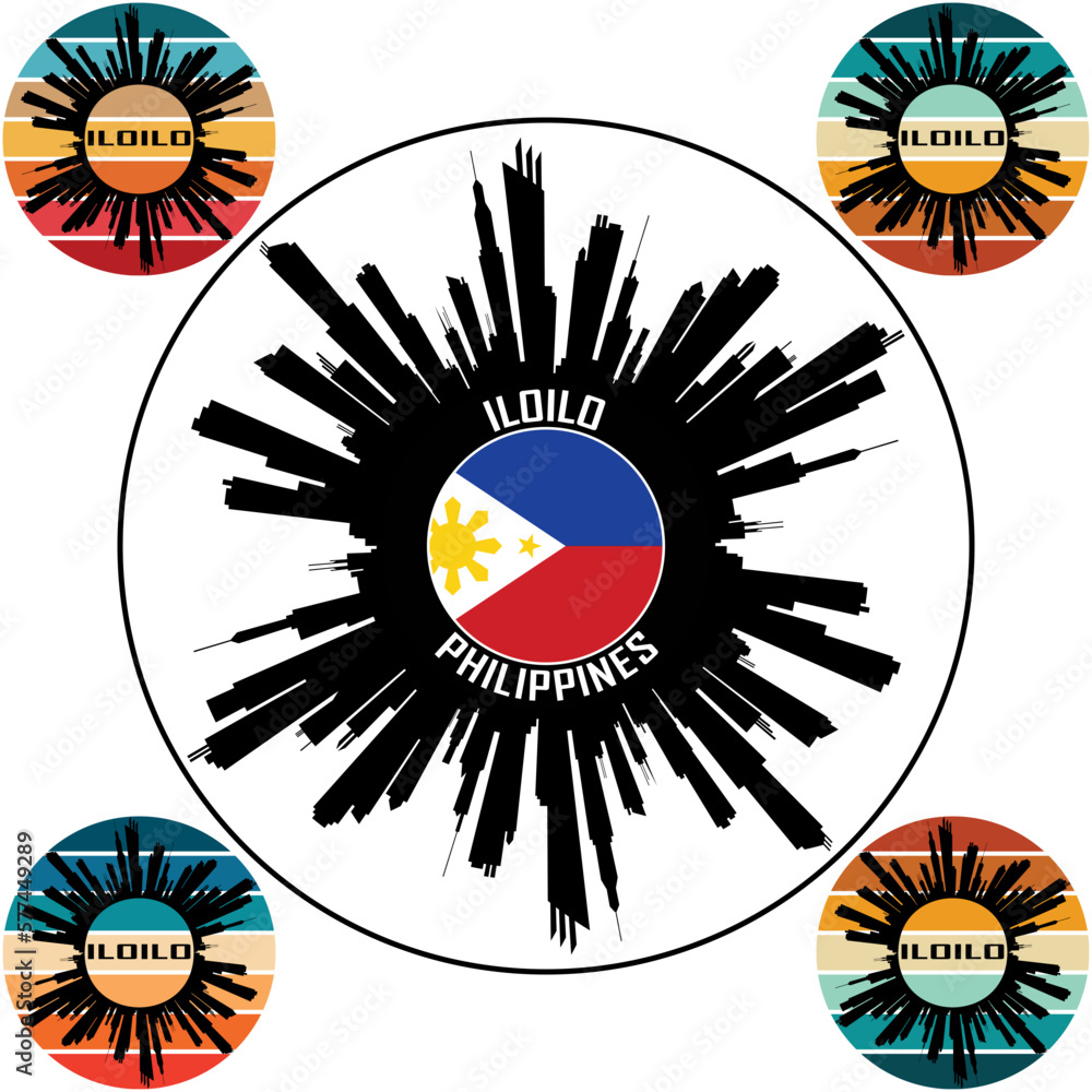 Iloilo Philippines Flag Skyline Silhouette Iloilo Philippines Lover ...