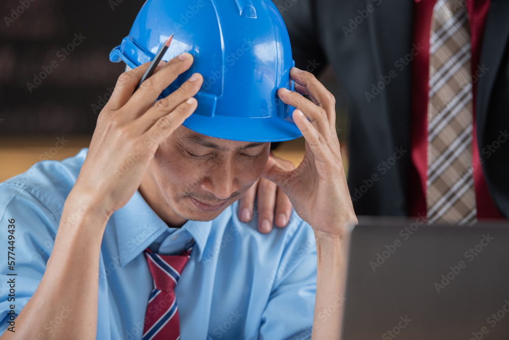 Boss manager touch the shoulder for encourage counseling employee ...