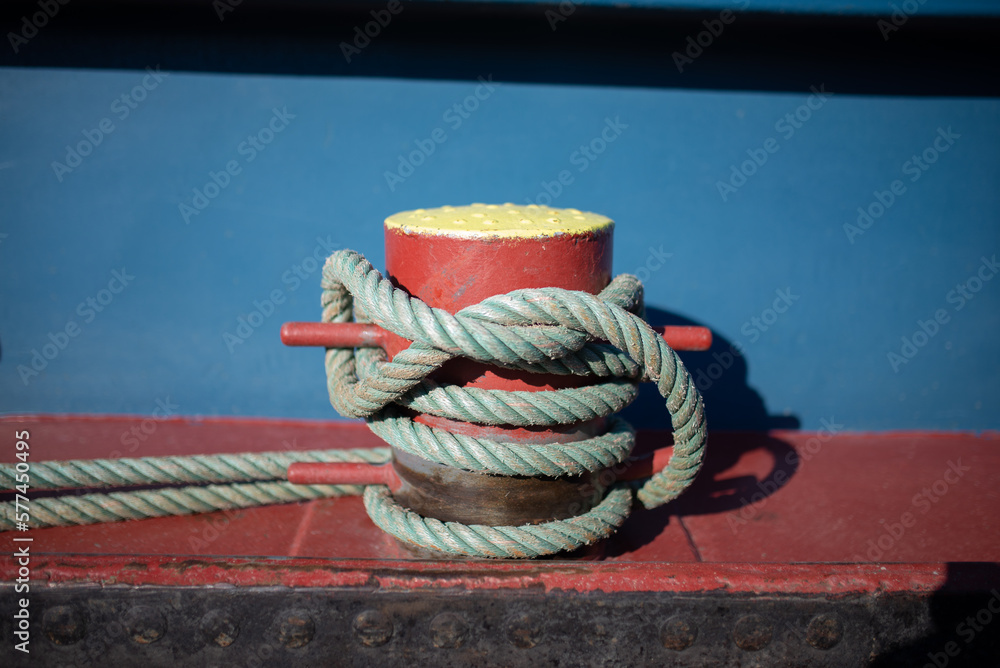 Poster A mooring bollard entwined with a mooring rope – Wall Art ...