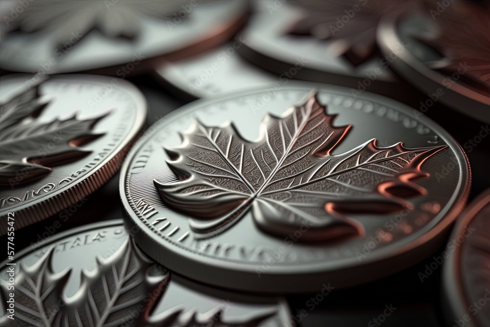 Image of Canadian fine silver maple leaf coins as struck by the Royal ...