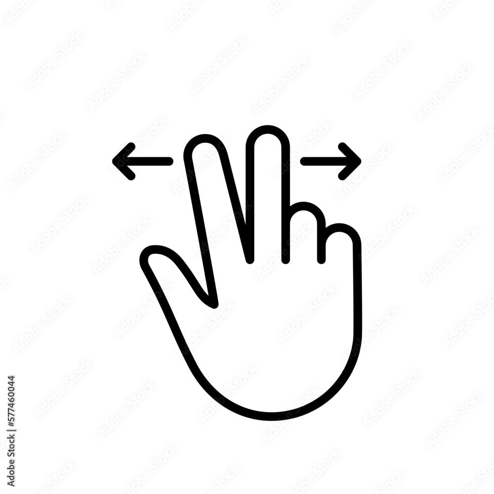 Zoom Gesture, Hand Finger Swipe Right and Left Line Icon. Pinch Screen ... Zoom Gesture, Hand Finger Swipe Right and Left Line Icon. Pinch Screen ...