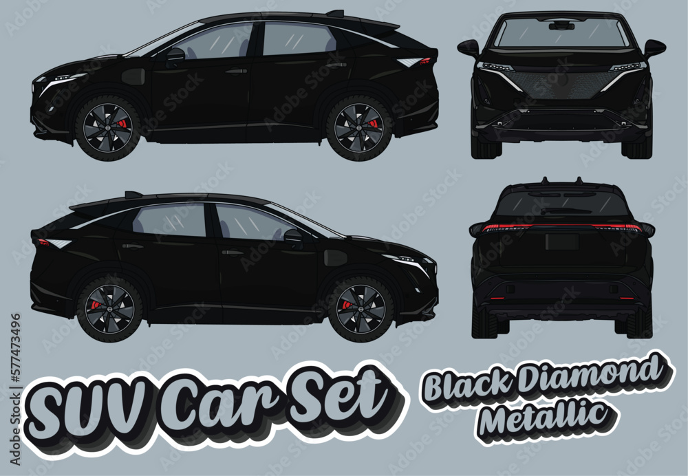 Black and white vector car drawing. EPS File. SUV, EV drawing. SUV Cars ...