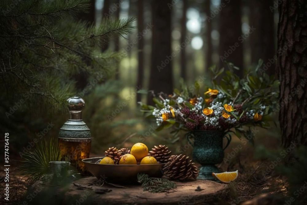 Psychic Waves | forest next beach, with candles and spiritual objects ...