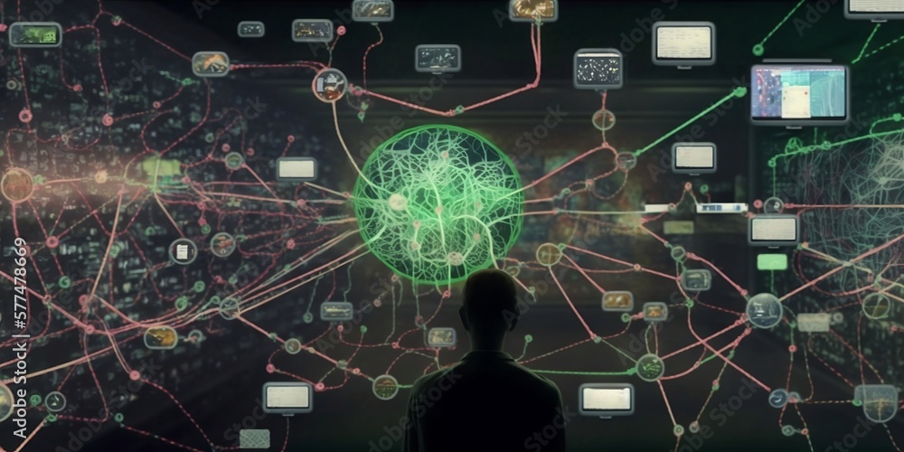 A visual representation of how a decentralized network is structured and how data is transmitted ...