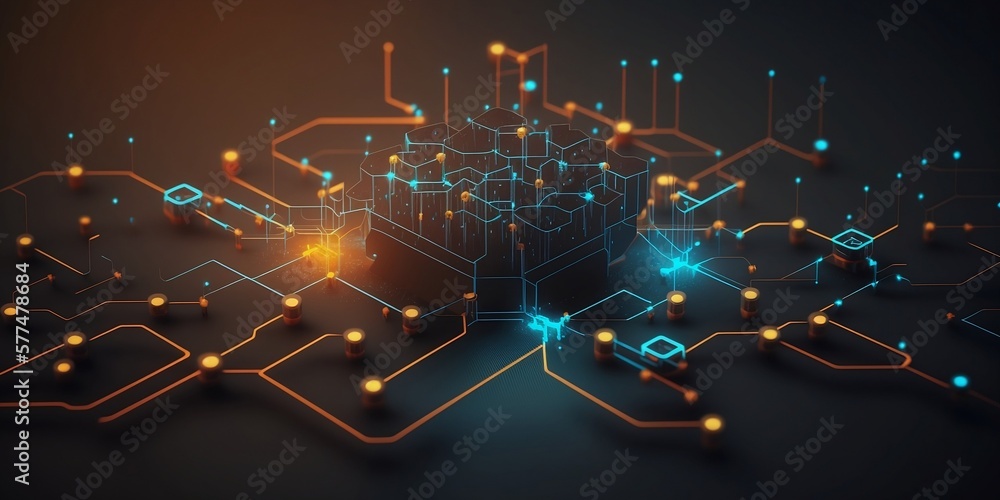 An illustration of a decentralized network with multiple nodes ...