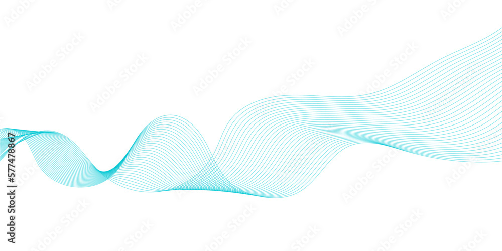 Abstract blue blend wave lines on transparent background. Modern blue ...