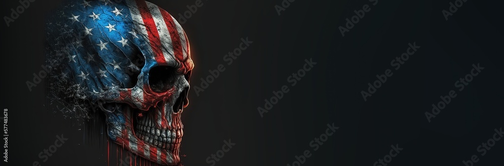 Grim reaper angel of death, Skull wearing american flag of united ...