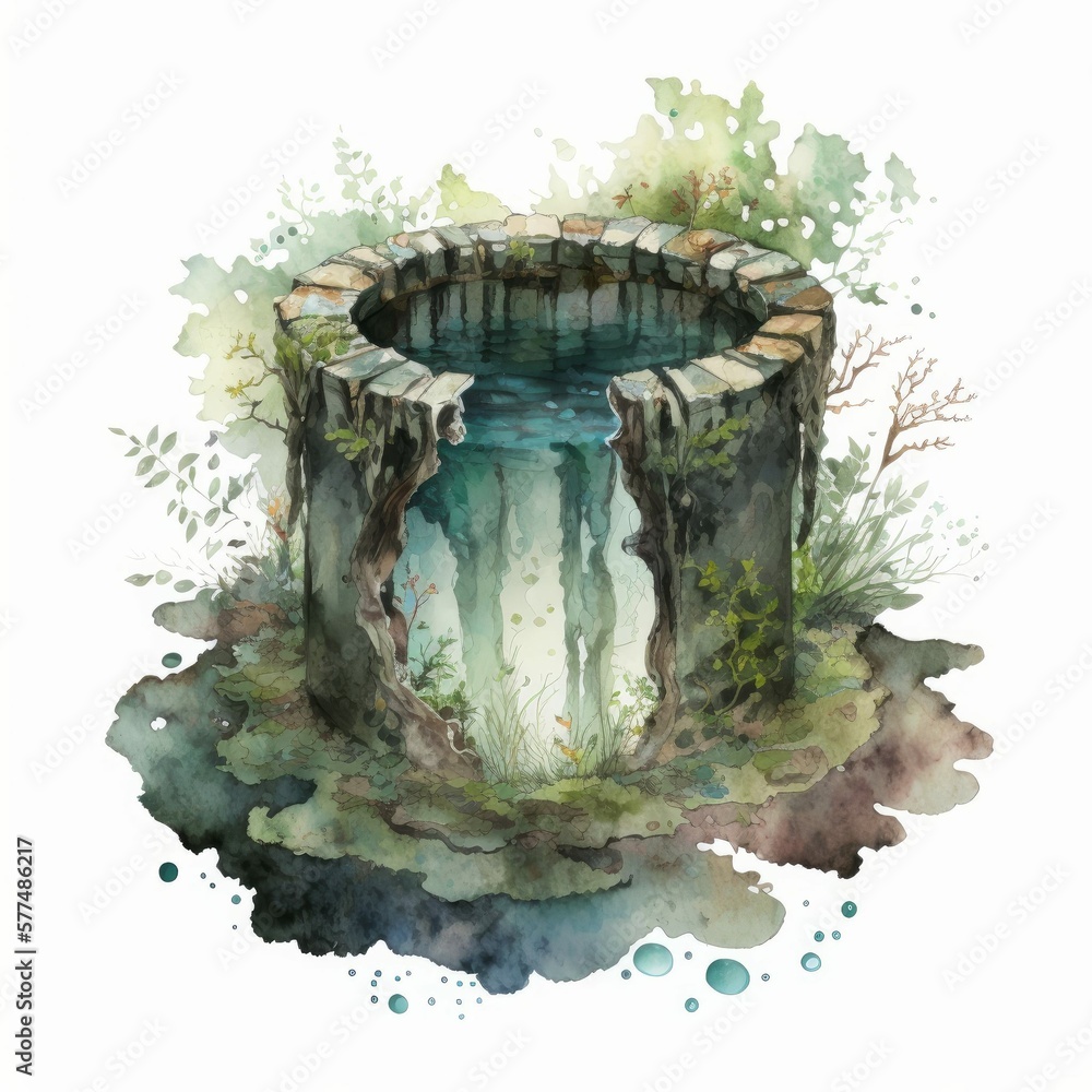 Magical Well Illustration, Overflowing, Mystical Well [Generative AI ...