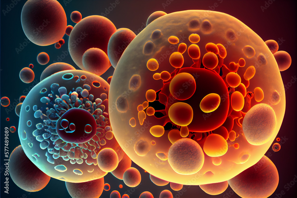 Human cell through a microscope. AI Generated Stock Illustration ...