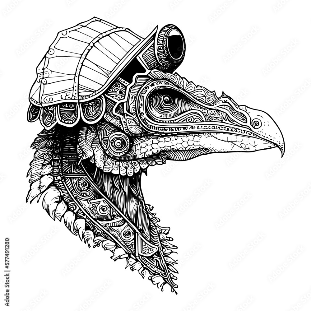 Vektorová grafika „steampunk animal creature is a mechanical marvel of ...