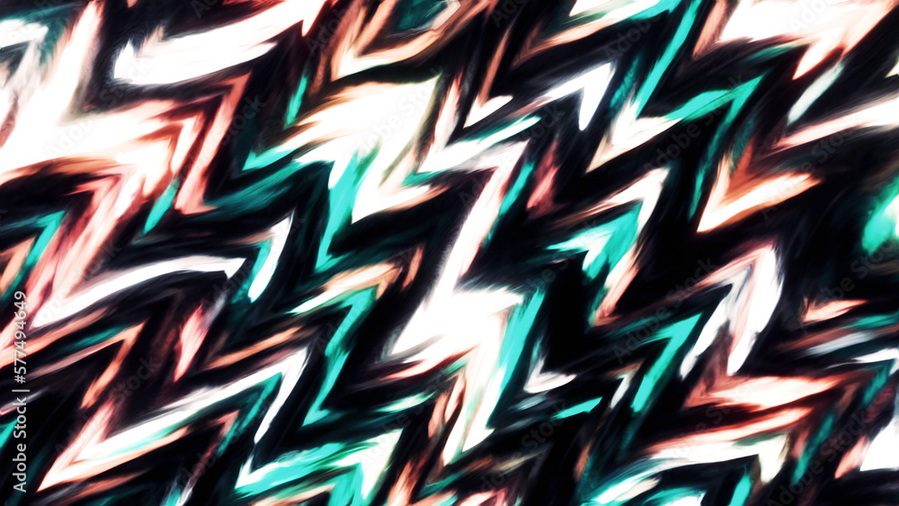 Colorful moving pattern with zigzags. Motion. Moving triangular zigzags ...