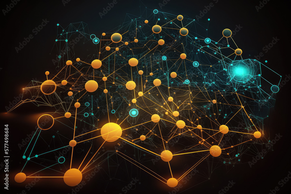 Digital currency transactions occurring on a futuristic blockchain ...