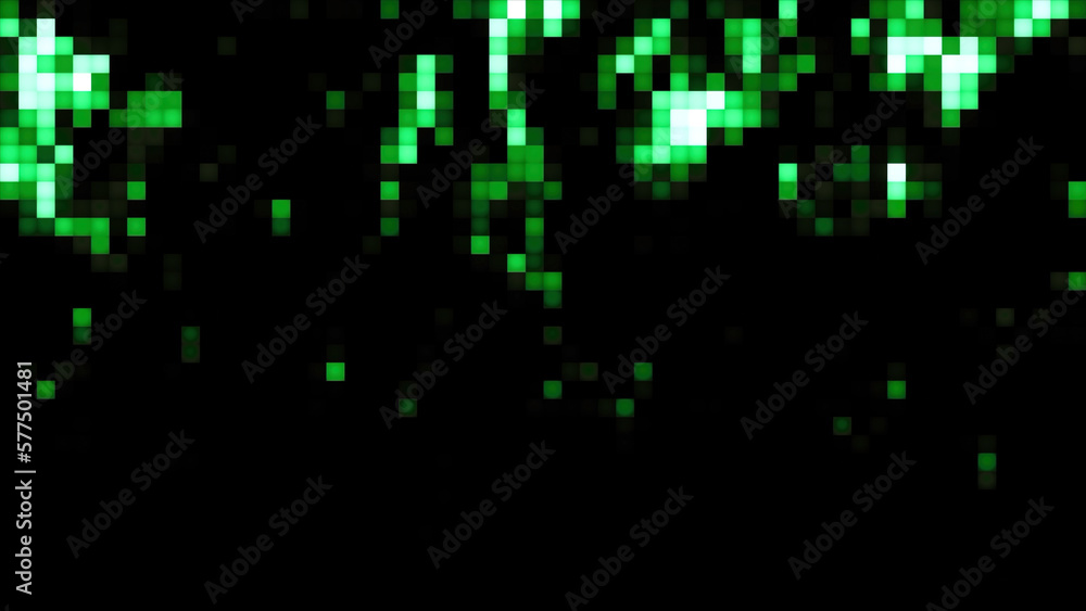 Background with moving stream of pixels. Motion. Pixel rain with stream ...