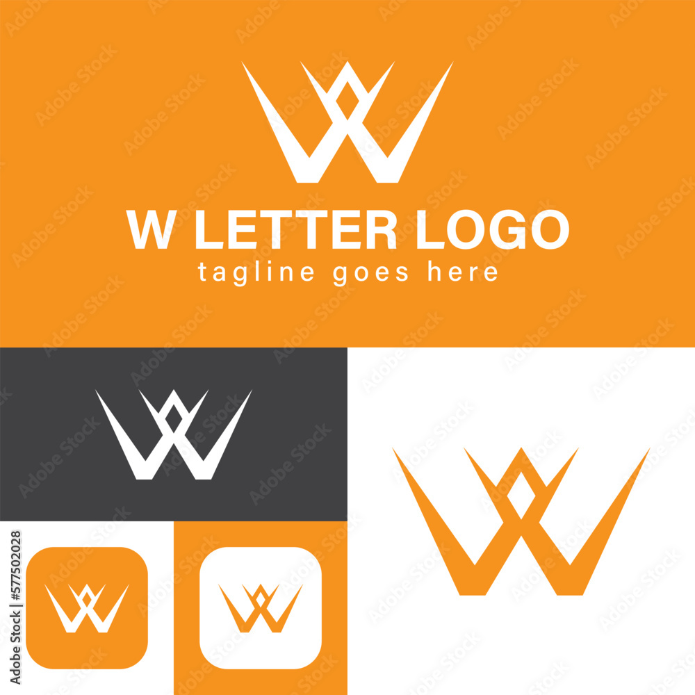 W Letter Crown Logo. Minimal Style.Modern brand identity.Initial letter ...