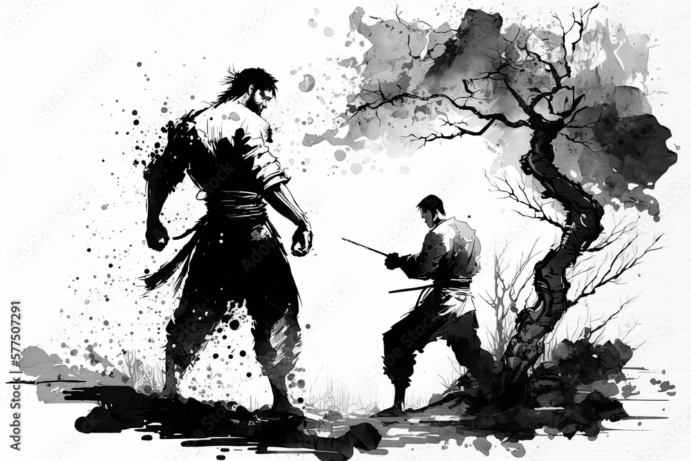 Wall art, wallpaper frame art, painting, martial arts, japanese culture ...
