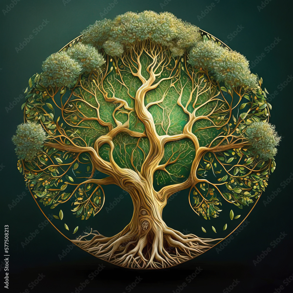 triskel, tree of life, symbol of nature and natural mandala. symbolic ...