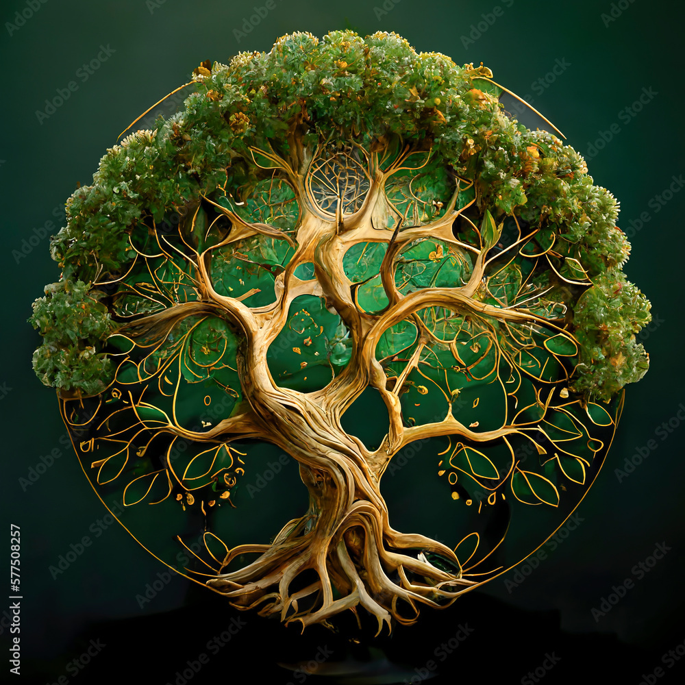 Mandala, triskel, tree of life, symbol of nature and natural mandala ...