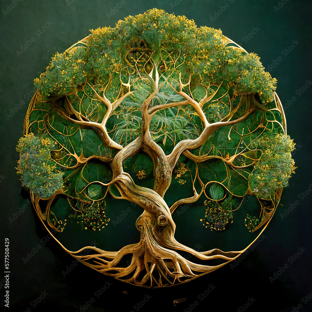triskel, tree of life, symbol of nature and natural mandala. symbolic ...