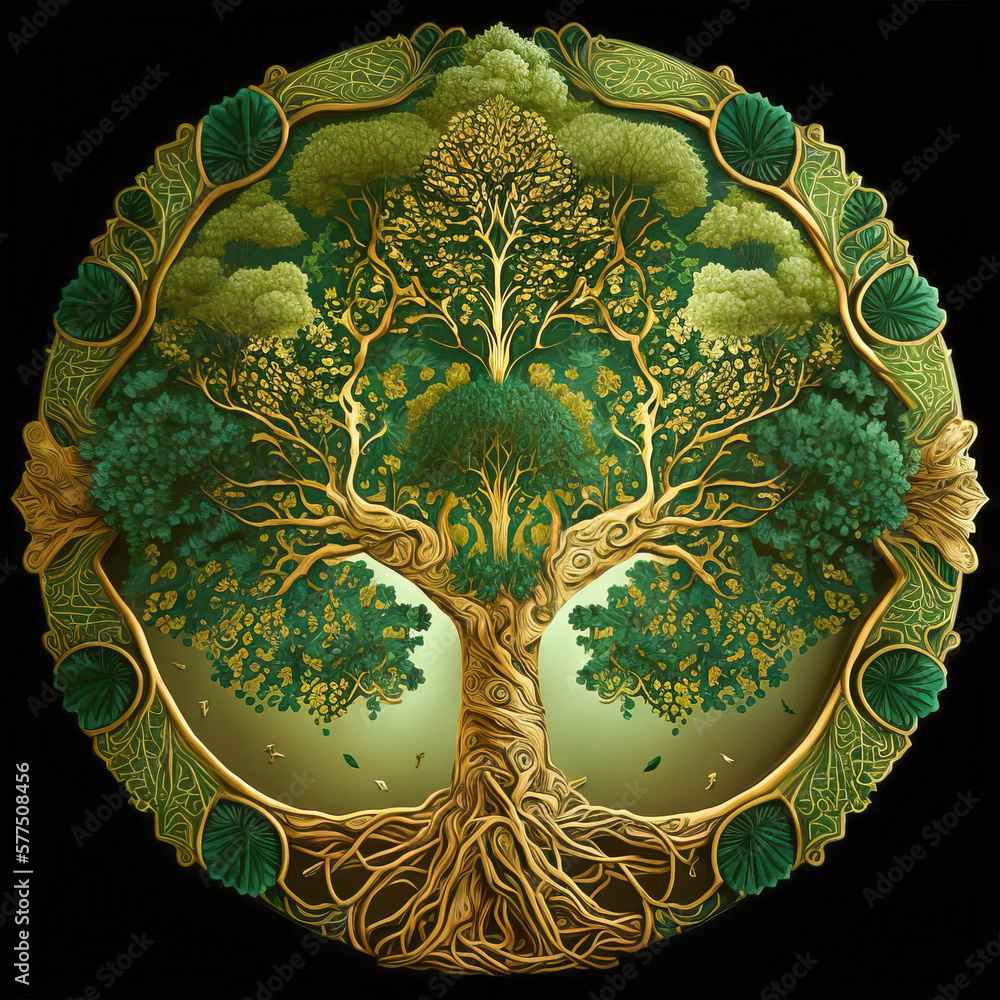 triskel, tree of life, symbol of nature and natural mandala. symbolic ...