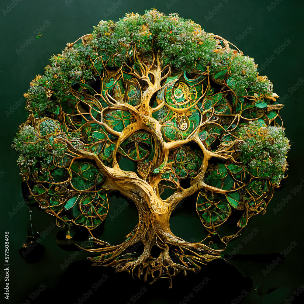 triskel, tree of life, symbol of nature and natural mandala. symbolic ...