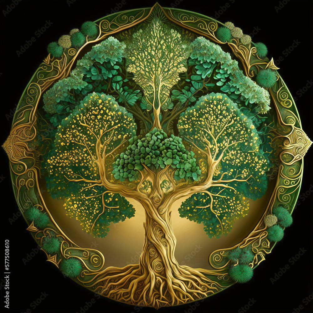 triskel, tree of life, symbol of nature and natural mandala. symbolic ...