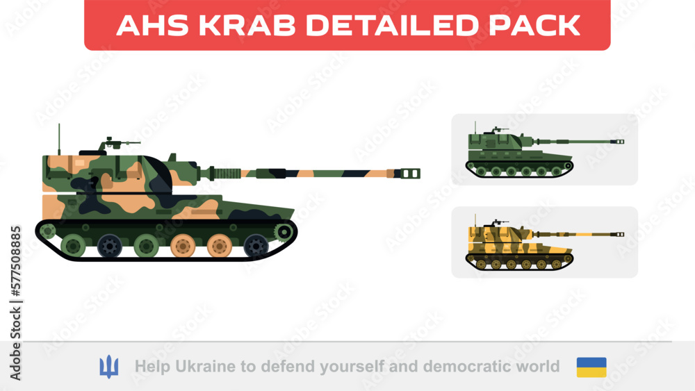 Vector AHS Krab. Polish 155 mm self-propelled artillery. NATO. Ukraine ...