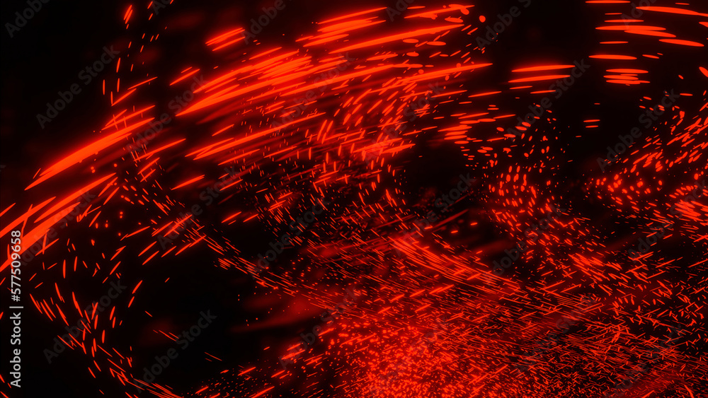 Red fast moving light. Design.A bright red floating color that flies ...