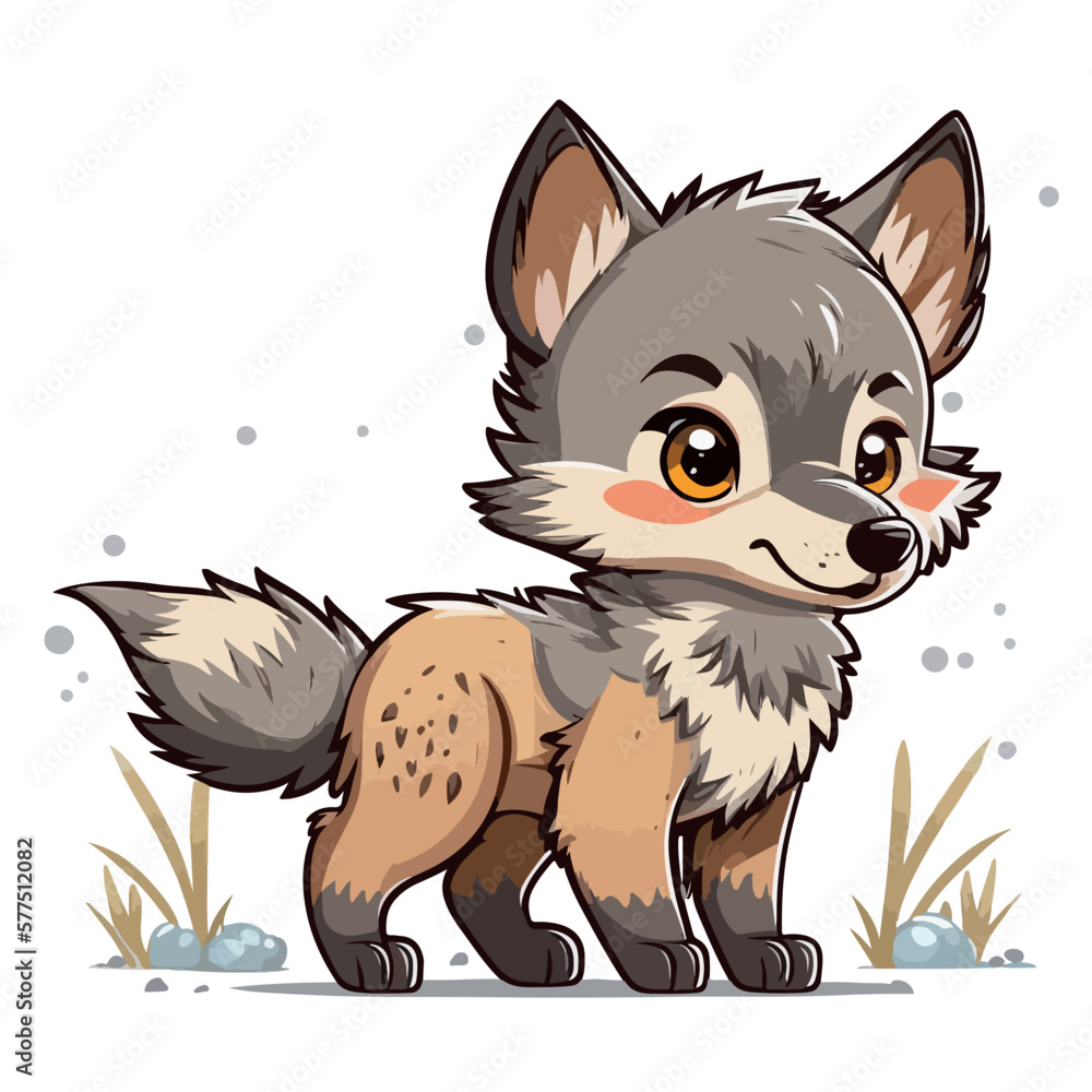 Cute Wolf Vector