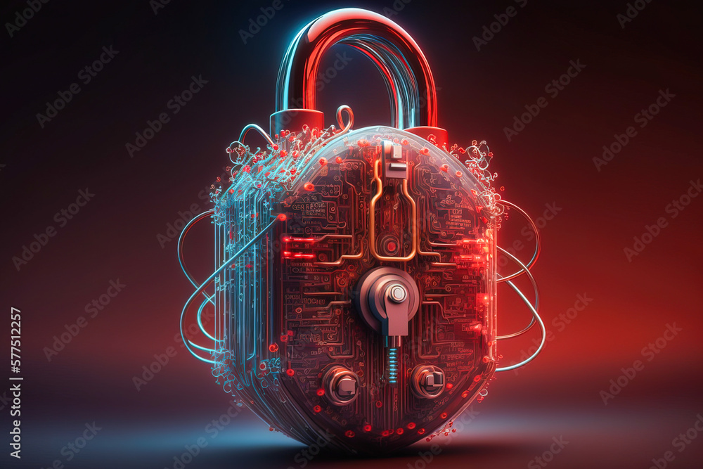 Cybersecurity And Blockchain Technology Securing Digital Transactions Ai Generated Stock