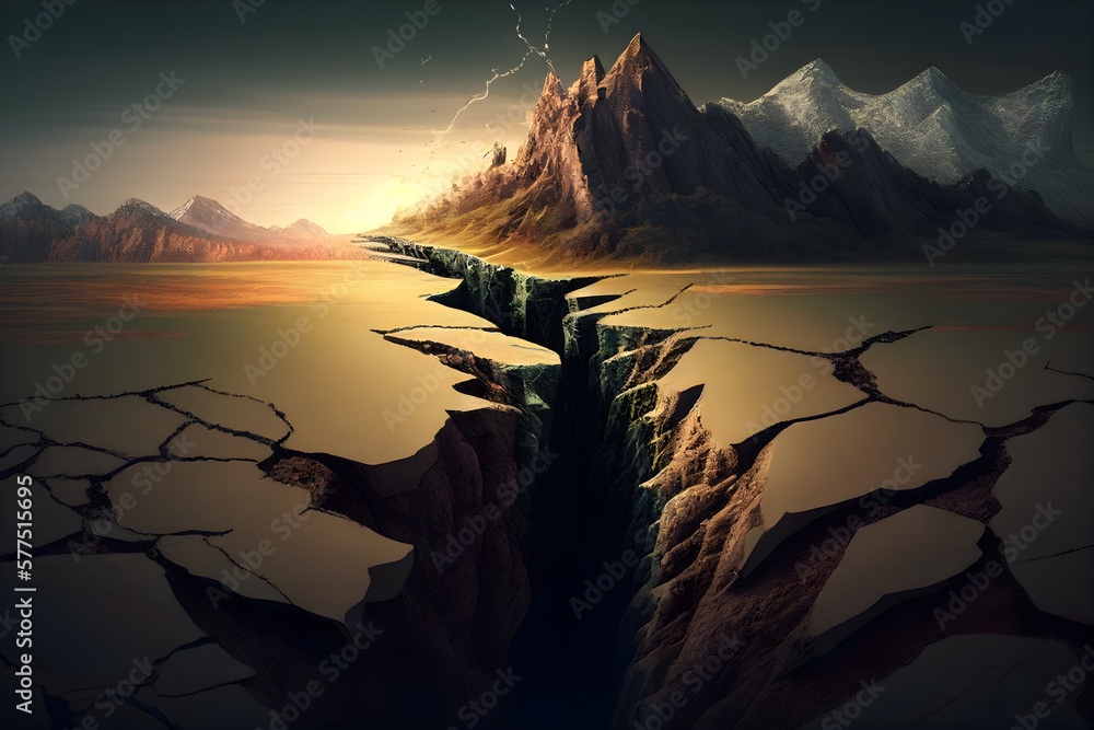 Tectonic plate shift and tectonic fault concept. AI generated Stock ...