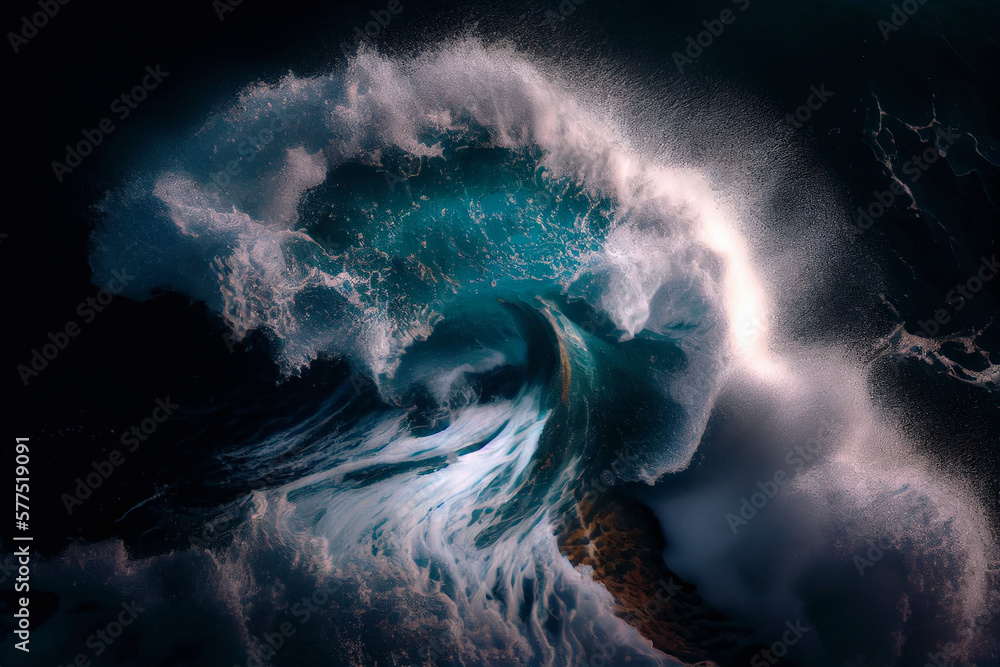 Spectacular aerial top view background photo of ocean sea water white ...