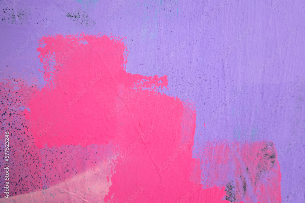 Messy paint strokes and smudges on an old painted wall background ...