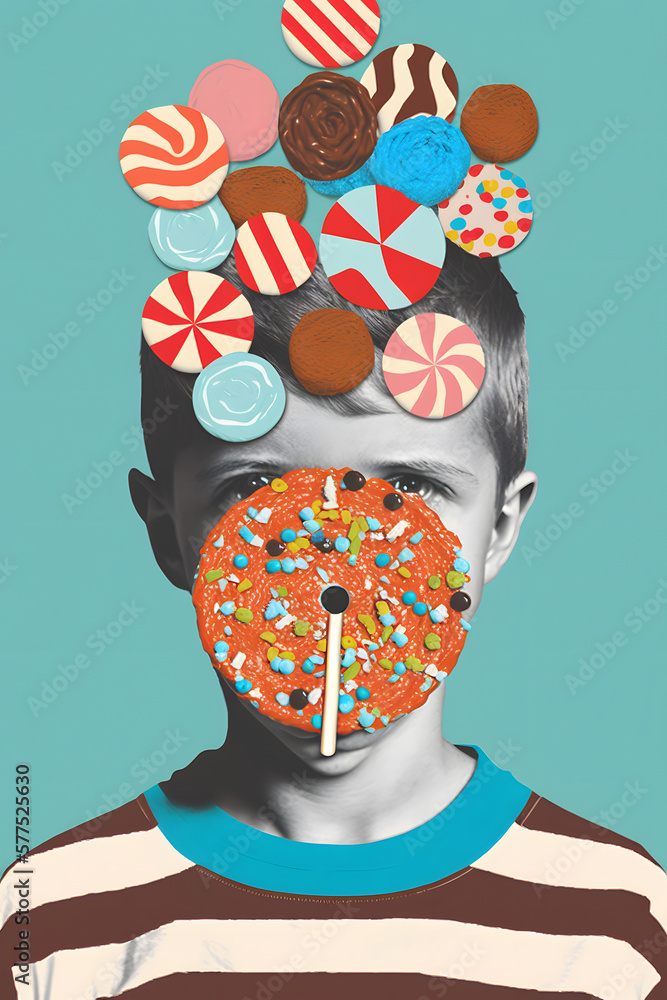 Candy Overload: A Sweet Reminder of Healthy Eating Stock Illustration ...