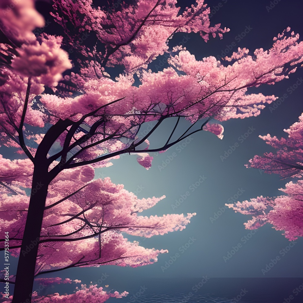 Arbol de cerezos ubicados en japon, hermosas flores de cerezos. Stock ...