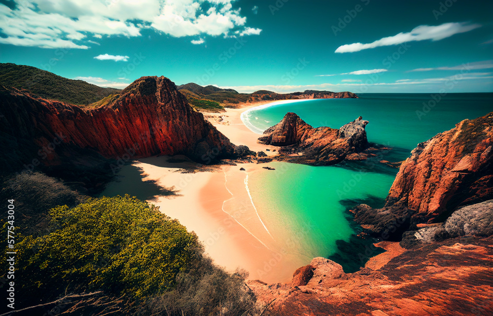 Baia do Sancho. Sancho Beach (Praia do Sancho) in Fernando de Noronha ...
