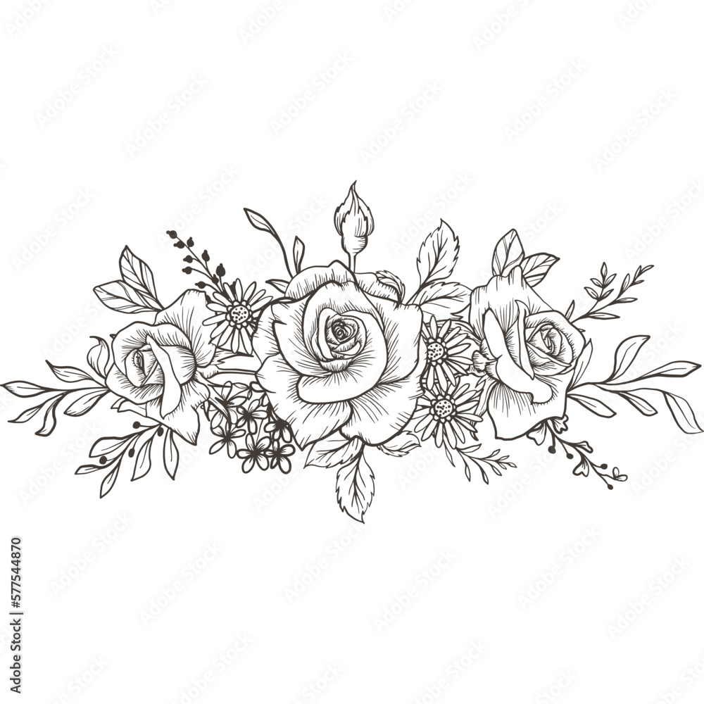 Rose Illustration Graphic, Rose Graphic, Rose Illustration, Flower ...