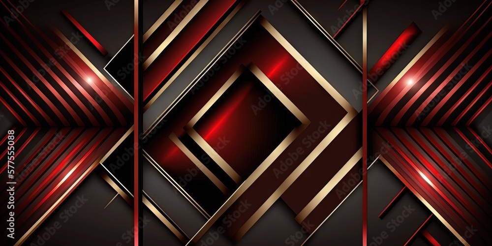 Geometric shapes in black and red gradient create a modern luxury ...