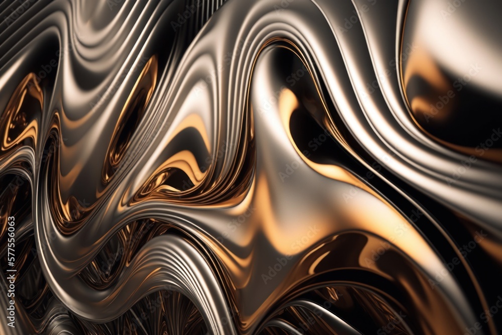 Abstract Pattern Waves of Liquid Metal: A Futuristic Representation of ...
