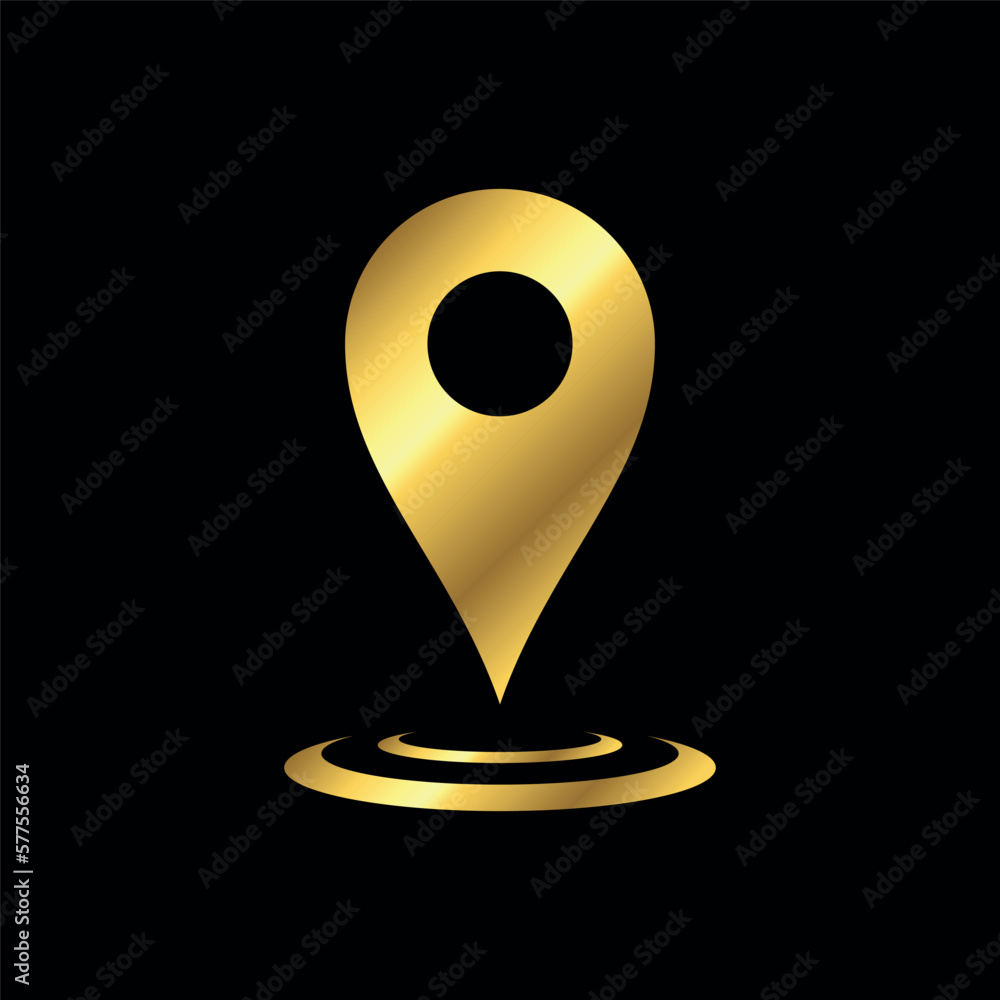 Gold Color Scheme Map Point Location Icon Vector Template Stock Vector | Adobe Stock