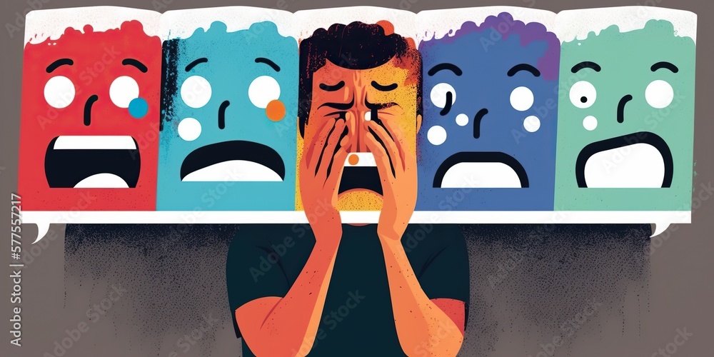 Person scrolling through their social media feed with negative emotions feeling jealous and ...