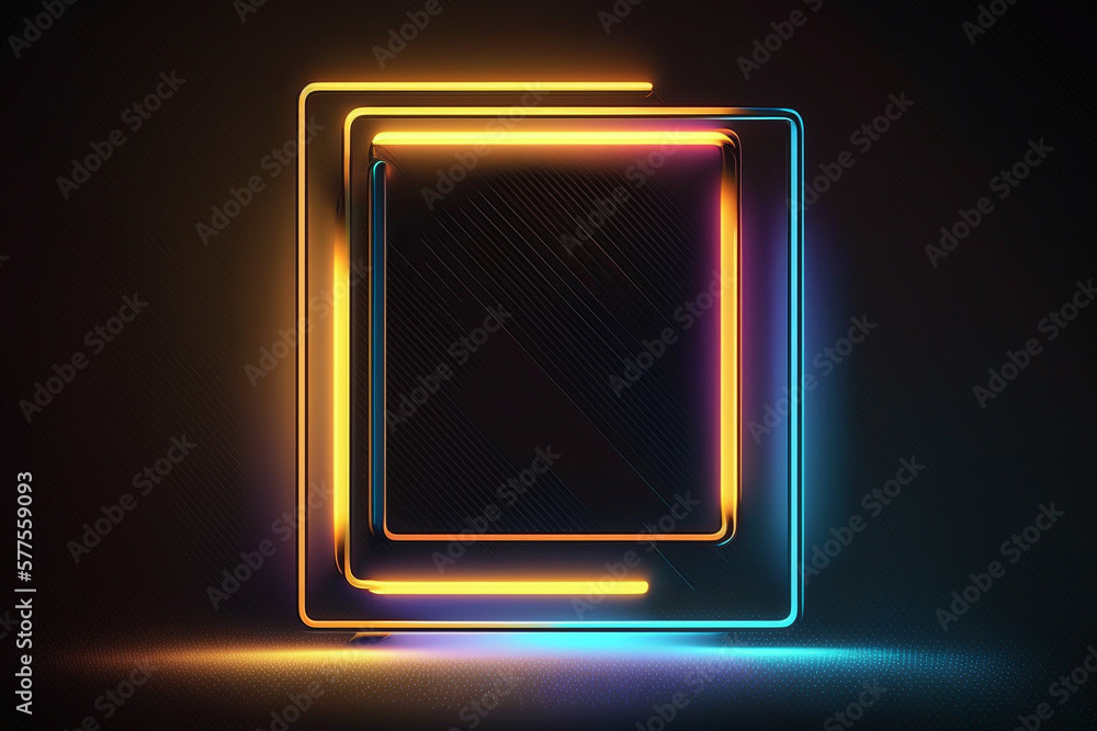 Neon Frame background, vaporwave style Stock Illustration | Adobe Stock